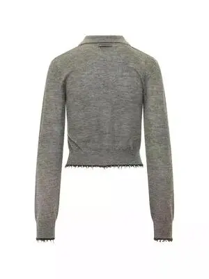 Pinko Madrid Raw-edge Collared Cardigan