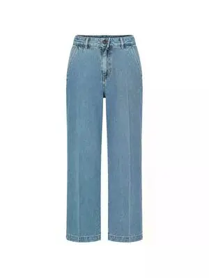 Liviana Conti Pressed-crease Wide-leg Jeans - Blue