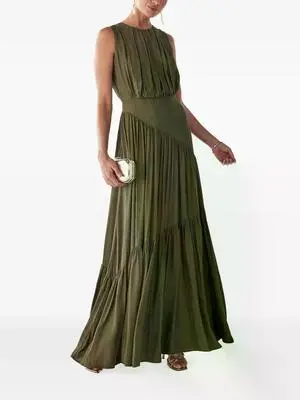 BWLDR Pleated Tiered Maxi Dress