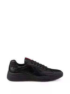 Prada America's Cup Nappa Leather Lace-up Sneakers - Black