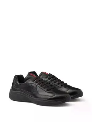 Prada America's Cup Nappa Leather Lace-up Sneakers - Black