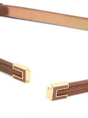 Elisabetta Franchi Logo Plaque Belt - Brown