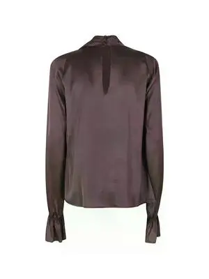 Raquel Diniz Moona Draped-neck Blouse - Brown