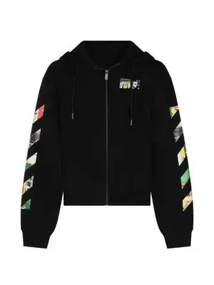 Off-White Arrows Diag-stripe Hoodie - Black