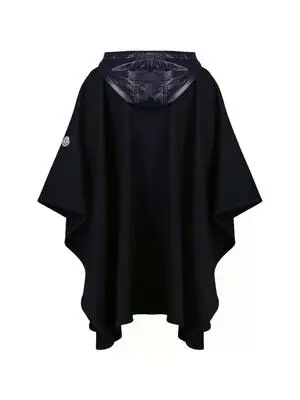 Moncler Hooded Belted Cape - Blue