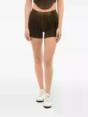 Cotton Citizen Ribbed Distressed Shorts - Brown
