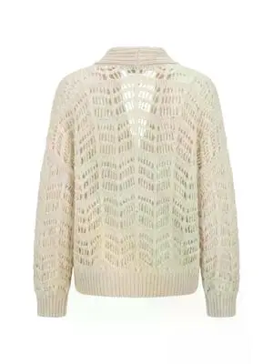 Peserico Sequin-embellished Open-knit Cardigan - White