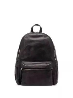 Orciani Lagoon Leather Backpack - Black