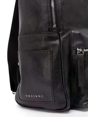 Orciani Lagoon Leather Backpack - Black