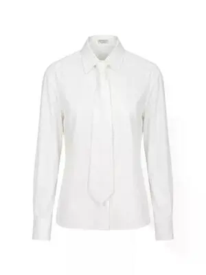 Brunello Cucinelli Tie-detail Long-sleeve Shirt