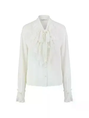 Ermanno Scervino Lace-trim Ruffled Blouse - White