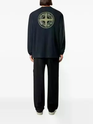 Stone Island Logo-print Long-sleeve T-shirt - Blue