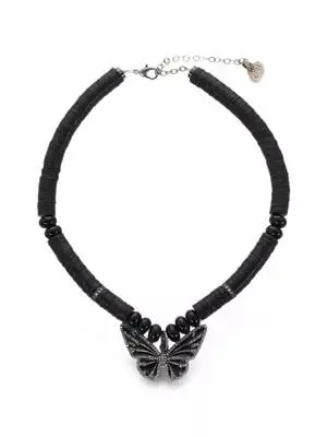 HIJAS DE PUKA Butterfly Pendant Necklace - Black