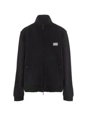 Emporio Armani Logo-plaque Zip-up Sweater - Black