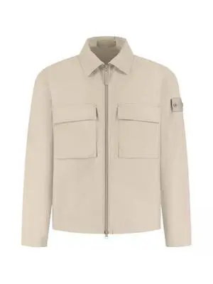 Stone Island Logo-patch Zip-up Jacket - Neutrals