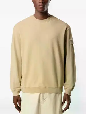 Stone Island Logo Patch Crew Neck Sweater - Neutrals