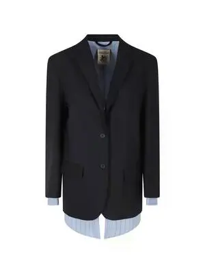 SEMICOUTURE Deana Layered-detail Single-breasted Blazer