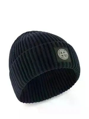 Stone Island Ribbed Knit Beanie Hat