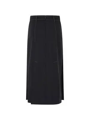 SEMICOUTURE Janette Contrast-stitch Pleated Midi Skirt - Blue