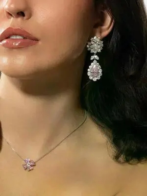 FANTASIA BY DESERIO Cluster Drop Earrings - Silver