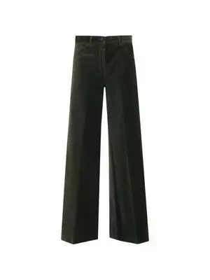 Aspesi Velvet Wide-leg Trousers - Green