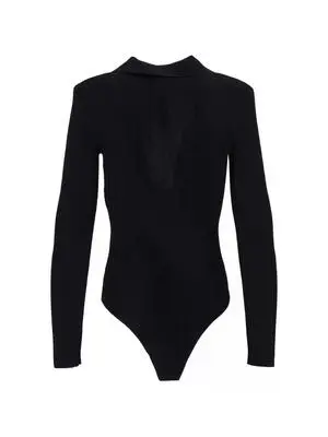 Elisabetta Franchi Ribbed Knit Bodysuit With Chain Detailing