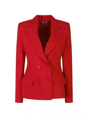Elisabetta Franchi Double-breasted Peaked-lapel Jacket - Red