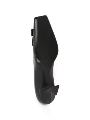 SERGIO ROSSI Leather Plaque Detail Heeled Pumps