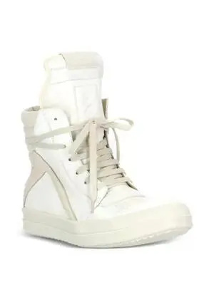 Rick Owens Geobasket High-top Leather Sneakers - White