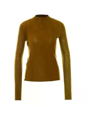 Pinko Ribbed-knit Long-sleeve Sweater - Yellow