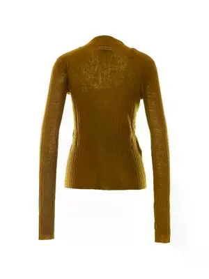 Pinko Ribbed Knit Long-sleeve Sweater With Mock Neck