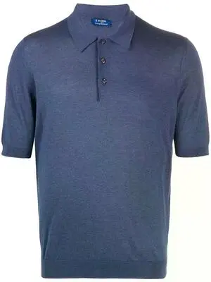 BARBA NAPOLI Solid-color Polo Shirt - Blue