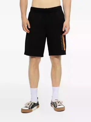 EA7 Logo Print Cotton Jersey Shorts