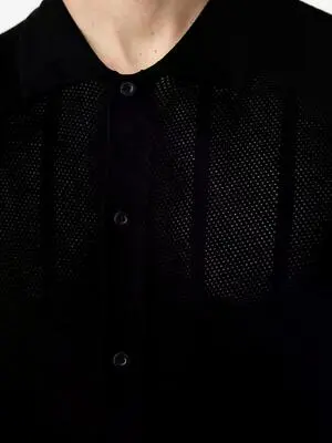 Karl Lagerfeld Perforated Button-up Polo Shirt