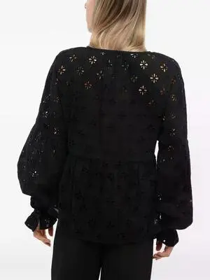 John Richmond Broderie Anglaise Lace-up Blouse