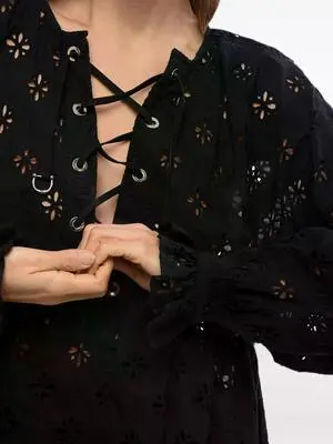 John Richmond Broderie Anglaise Lace-up Blouse