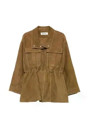 RÓHE Drawstring-waist High-neck Jacket - Brown