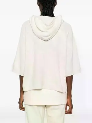 Fabiana Filippi Short Sleeve Hoodie - Neutrals