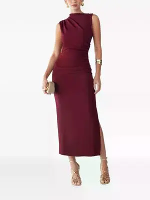 BWLDR Rory Sleeveless Midi Dress With Ruched Detailing And Side Slit