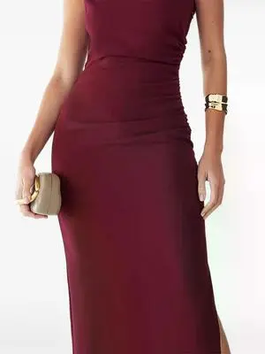 BWLDR Rory Sleeveless Midi Dress With Ruched Detailing And Side Slit