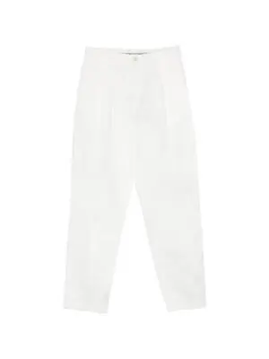 Canali Pleated Straight-leg Trousers - White