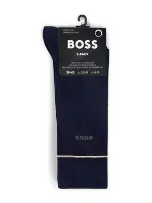 BOSS Intarsia-knit Logo Socks
