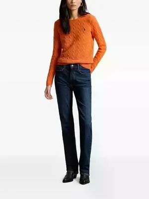 Polo Ralph Lauren Pony-embroidered Cable-knit Sweater - Orange