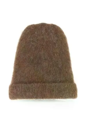 MAISON MARGIELA Four Stitches Brushed-finish Beanie Hat - Brown