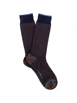 Hogan Striped Rib-trimmed Socks - Blue