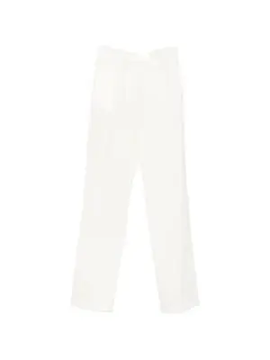 Elisabetta Franchi Pressed-crease Straight-leg Trousers - White