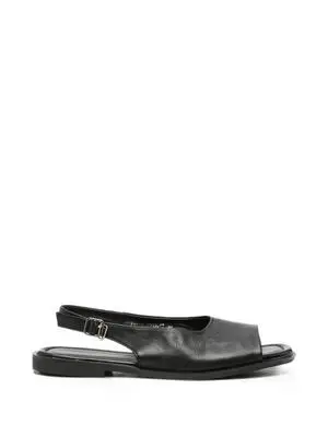 SERGIO MORETTI FIRENZE Slingback Leather Sandals - Black