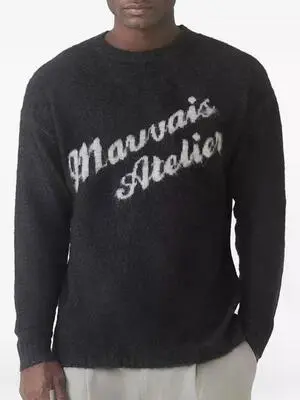 MAUVAIS Crew Neck Long Sleeve Sweater - Black