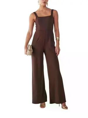 ST MRLO Square-neck Wide-leg Jumpsuit - Brown