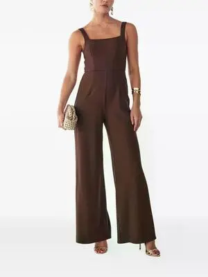 ST MRLO Square Neck Wide Leg Jumpsuit - Brown